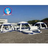 China Inflatable Floating Dock with Tent 3.4x3.4m Customizable PVC Tarpaulin for Water Party for sale