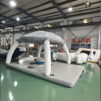 China Inflatable Floating Dock Tent 3.4x3.4m Customizable PVC Water Park Station for sale