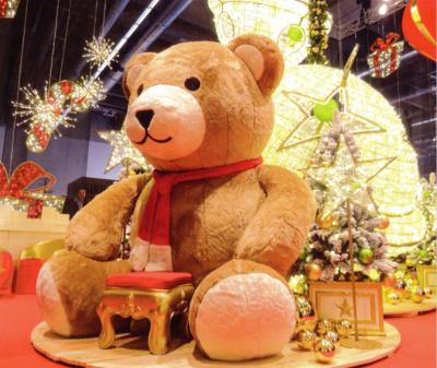 China Inflatable Stuffed Teddy Bear Plush Furry Mascot 420D Oxford Cloth 1.2m for Christmas Decoration for sale