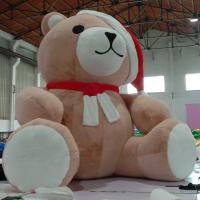 China 3m Height Christmas Inflatable Reindeer and Bear Decoration 0.6mm PVC Outdoor for sale