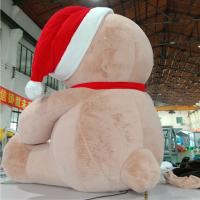 China 3m Height Christmas Inflatable Reindeer and Bear Decoration 0.6mm PVC Outdoor for sale