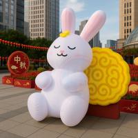China Inflatable PVC Cartoon Rabbit Giant Bunny Decoration 2m Custom Festival Event Display Advertising Waterproof for sale