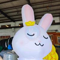 China Inflatable PVC Cartoon Rabbit Giant Bunny Decoration 2m Custom Festival Event Display Advertising Waterproof for sale