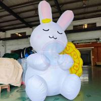 China Inflatable PVC Cartoon Rabbit Giant Bunny Decoration 2m Custom Festival Event Display Advertising Waterproof for sale