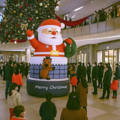 China Giant Inflatable Santa Claus 8-10ft Outdoor Christmas Decoration Custom Waterproof UV Printed Windproof Durable for sale