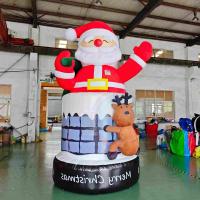 China Giant Inflatable Santa Claus 8-10ft Outdoor Christmas Decoration Custom Waterproof UV Printed Windproof Durable for sale
