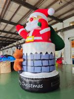 China Giant Inflatable Santa Claus 8-10ft Outdoor Christmas Decoration Custom Waterproof UV Printed Windproof Durable for sale