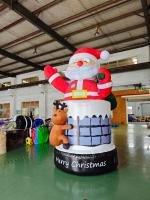 China Giant Inflatable Santa Claus 8-10ft Outdoor Christmas Decoration Custom Waterproof UV Printed Windproof Durable for sale