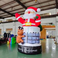 China Custom Giant Inflatable Christmas Santa Claus Model 3m for Shopping Mall Plaza Festival Decoration for sale