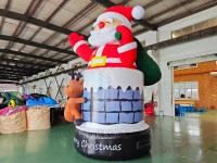 China Custom Giant Inflatable Christmas Santa Claus Model 3m for Shopping Mall Plaza Festival Decoration for sale