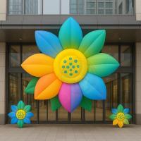 China Custom Inflatable Flower Decoration 2m 3m for Mall Entrance Plaza Event Display Branded Outdoor Advertising for sale