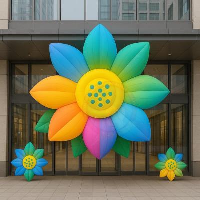 China Custom Inflatable Flower Decoration 2m 3m for Mall Entrance Plaza Event Display Branded Outdoor Advertising for sale