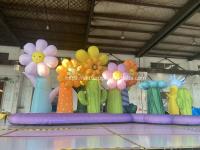 China Custom Inflatable Flowers with Colorful LED Lights 2m to 10m for Outdoor Party Holiday Decorations for sale