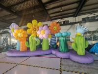 China Custom Inflatable Flowers with Colorful LED Lights 2m to 10m for Outdoor Party Holiday Decorations for sale