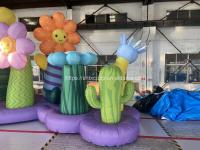 China Custom Inflatable Flowers with Colorful LED Lights 2m to 10m for Outdoor Party Holiday Decorations for sale