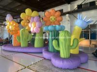 China Custom Inflatable Flowers with Colorful LED Lights 2m to 10m for Outdoor Party Holiday Decorations for sale