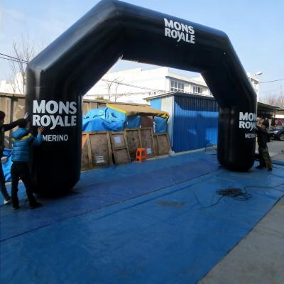 China Inflatable Entrance Arch Black 4m Wide for Wedding Advertising Rental for sale