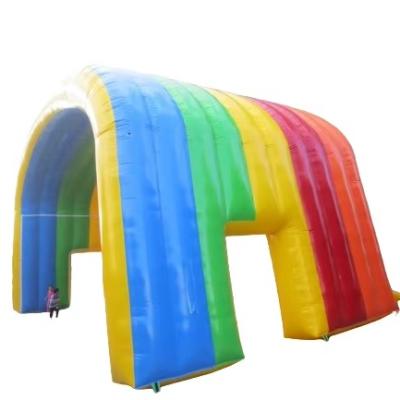 China Customized Colorful Inflatable Tunnel Tent 9x7x6.4m PVC Outdoor Commercial Wedding Exhibition Event Tent for sale