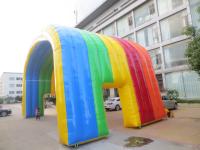 China Customized Colorful Inflatable Tunnel Tent 9x7x6.4m PVC Outdoor Commercial Wedding Exhibition Event Tent for sale