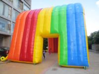China Customized Colorful Inflatable Tunnel Tent 9x7x6.4m PVC Outdoor Commercial Wedding Exhibition Event Tent for sale