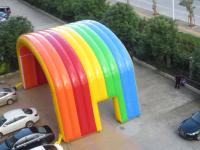 China Customized Colorful Inflatable Tunnel Tent 9x7x6.4m PVC Outdoor Commercial Wedding Exhibition Event Tent for sale