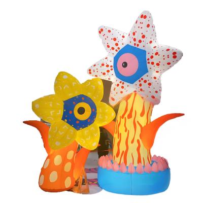 China Custom Inflatable Advertising Flower with Lights PVC Tarpaulin Decoration for Events 2m for sale