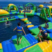 China Large Custom Inflatable Water Park With Floating Obstacle Course And Slide Playground Structure Modular Inflatable Aqua Park With Interactive Floating Obstacles for sale