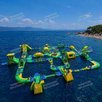 China Large Custom Inflatable Water Park With Floating Obstacle Course And Slide Playground Structure Modular Inflatable Aqua Park With Interactive Floating Obstacles for sale