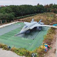 China Custom Inflatable Fighter Jet Decoy Model 8m Realistic Aircraft Shape for Outdoor Simulation Training and Display for sale