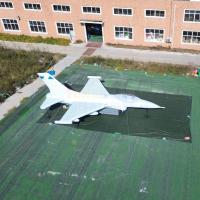 China Custom Inflatable F16 Fighter Jet Decoy Model Air Supported Structure for Outdoor Training Grounds Tactical Simulation 8m for sale