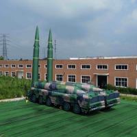 China Large Inflatable DF16 Missile Launcher Vehicle Model for Field Training Visual Simulation and Temporary Deployment for sale