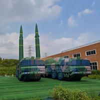 China Large Inflatable DF16 Missile Launcher Vehicle Model for Field Training Visual Simulation and Temporary Deployment for sale