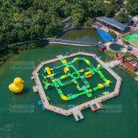 China Custom Floating Inflatable Water Park 200m2 Modular Lake Playground for Resort Commercial Operation for sale