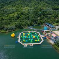 China Custom Floating Inflatable Water Park 200m2 Modular Lake Playground for Resort Commercial Operation for sale