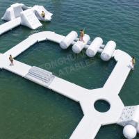 China Commercial Floating Aqua Park PVC Modular Water Recreation Equipment 50m Walkway Slides Platforms for Resort Lake Tourism for sale