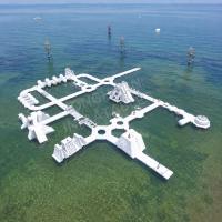 China Commercial Floating Aqua Park PVC Modular Water Recreation Equipment 50m Walkway Slides Platforms for Resort Lake Tourism for sale