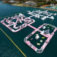 China Custom Modular Inflatable Floating Water Park 50m PVC Commercial Aqua Play System for Resort Lake Beach for sale
