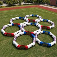 China Custom Inflatable Soccer Field Portable Football Arena 10x5m Enclosed Boundary Goal Sections Logo Printing School Club Event for sale