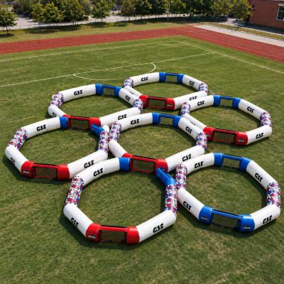 China Custom Inflatable Soccer Field Portable Football Arena 10x5m Enclosed Boundary Goal Sections Logo Printing School Club Event for sale