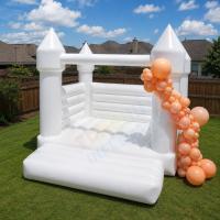 China White Wedding Bounce House Inflatable Bouncy Castle 3m x 3m Party Play Structure for Garden Celebration for sale