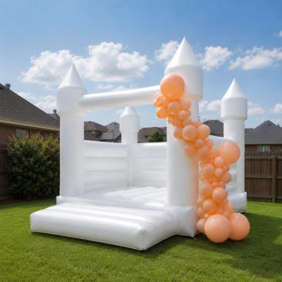 China White Wedding Bounce House Inflatable Bouncy Castle 3m x 3m Party Play Structure for Garden Celebration for sale