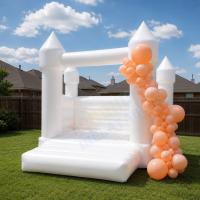 China White Wedding Bounce House Inflatable Bouncy Castle 3m x 3m Party Play Structure for Garden Celebration for sale
