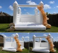 China White Wedding Bounce House Inflatable Bouncy Castle 3m x 3m Party Play Structure for Garden Celebration for sale