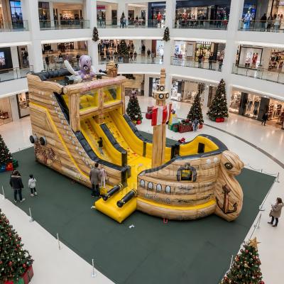 China Pirate Ship Inflatable Amusement Park Commercial Playground Large Slide Bounce Castle Custom Theme Design Mall Event Rental Equipment for sale