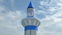 China Custom Giant Inflatable Lighthouse Model 5m Tall for Outdoor Event Decoration and Photo Display for sale