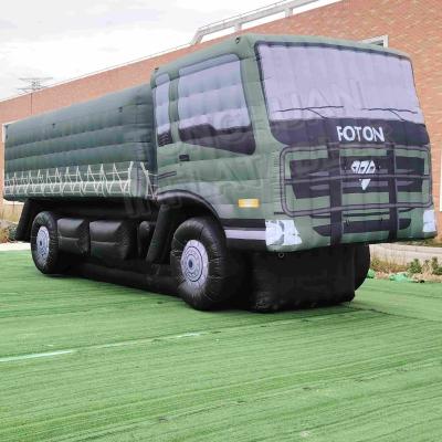 China Custom Camouflage Inflatable Truck Model 1:1 Replica for Exhibition Training Simulation 5m for sale