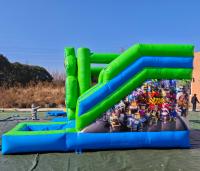 China Custom Inflatable Bounce House Combo with Water Pool Slide Roblox Theme 12ft for Commercial Rental for sale