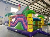 China Commercial Tropical Inflatable Bouncer Castle with Slide for Kids Party Rental 4m x 3m for sale