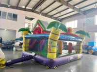 China Commercial Tropical Inflatable Bouncer Castle with Slide for Kids Party Rental 4m x 3m for sale
