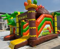 China Commercial Inflatable Dino Bounce House Combo with Slide and Splash Pool for Kids 10x10ft for sale